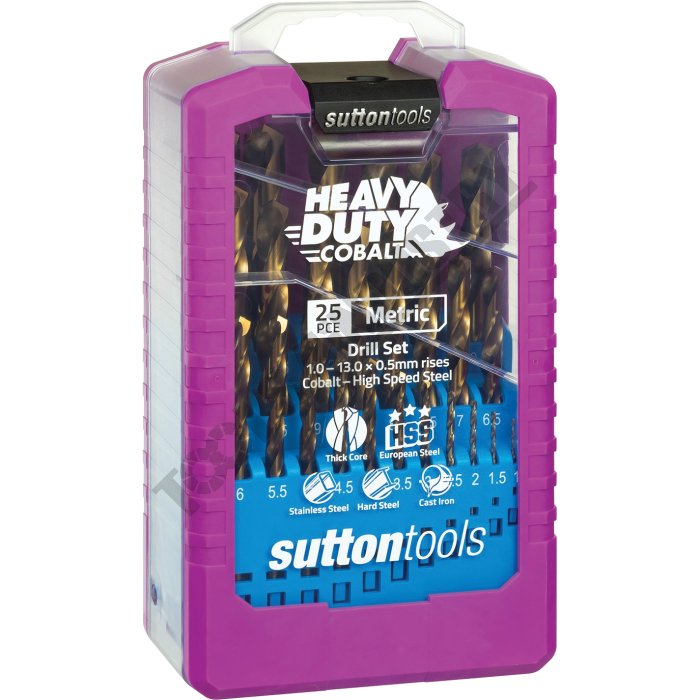 D1252 - D109SM3 Metric 135° Heavy Duty HHS Cobalt Jobber Drill Set - 25 ...