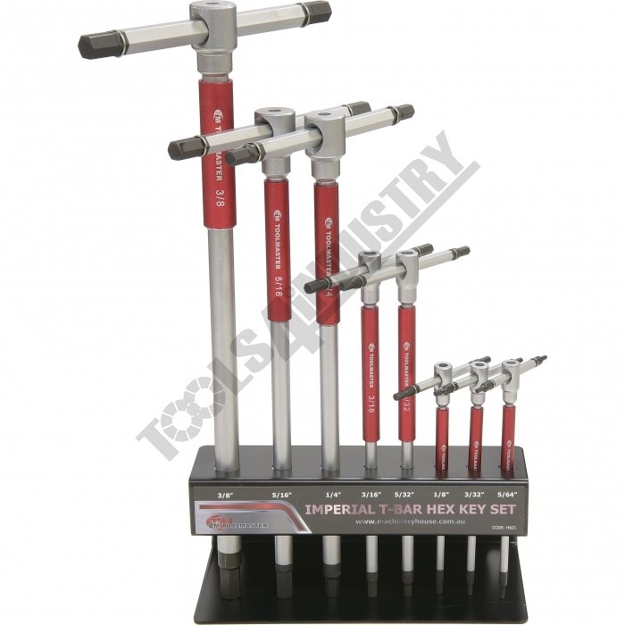 H821 - Imperial Hex Key Set with T-Bar Handle | t4i.com.au