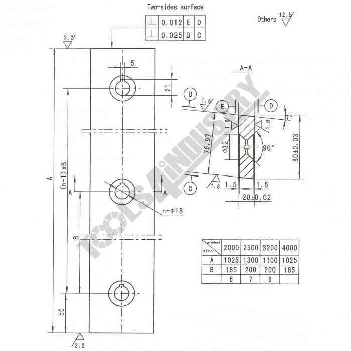 S9987 - GB-110.8020 3200mm Sheet Metal Guillotine Blade Set - 6CrW2Si ...